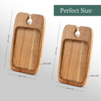 China Stocked Kitchen Set 2 Acacia Wooden Serving Trays with Wine Holder and Cheese Boards for sale