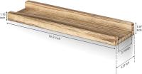 China 16.9 Inch Set Of 3 Brown Wood Picture Shelf Adjustable Rustic Wall Shelves For Office for sale