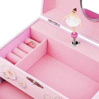China Gift Package Custom Princess MDF Pink Ballerina Theme Musical Jewelry Box for Girls for sale