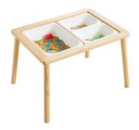China Wooden Sensory Table with 3 Bins for Toddlers Stand Classification Non-folding Rack for sale