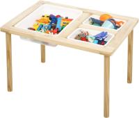 China Wooden Sensory Table with 3 Bins for Toddlers Stand Classification Non-folding Rack for sale