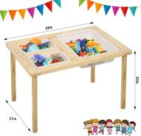 China Wooden Sensory Table with 3 Bins for Toddlers Stand Classification Non-folding Rack for sale