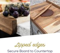 China Multipurpose Wooden Bread Cutting Board with Lip and Laser Engrave Printing for sale