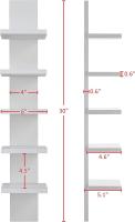 China 5 Tier 5.1 X 6 X 30 White Vertical Column Shelf Floating Storage General Home Furniture for sale