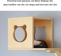 China Custom Size Wall Mounted Cat Bed Wooden Cats Board Shelf for Climbing in Living Room for sale