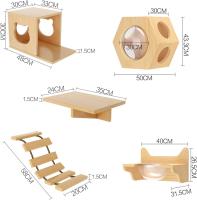China Custom Size Wall Mounted Cat Bed Wooden Cats Board Shelf for Climbing in Living Room for sale