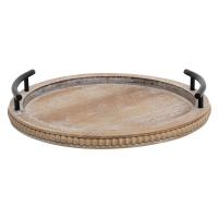 China Home Restaurant Bar Hotel Wedding Wooden Plain Color Serving Tray with Handle Decorative for sale