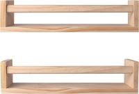 China Mail Packing Home Decor and Nursery Shelves Set of 2 Naturel Wood Floating Wall Bookshelf for sale