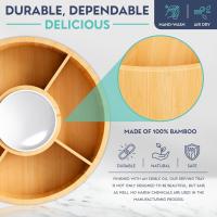 China 202407 Round Bamboo Serving Tray with Ceramic Bowl Sample Charge Free or Returned Back for sale