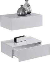 China Convenient Hallway Storage Solid Wood Wall Floating Shelf with Drawer 46 x 30 x 15 cm for sale