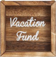 China Competitive Burnt Style Wooden Vacation Fund Box for Environmental Savings Piggy Bank for sale