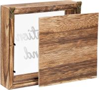 China Competitive Burnt Style Wooden Vacation Fund Box for Environmental Savings Piggy Bank for sale