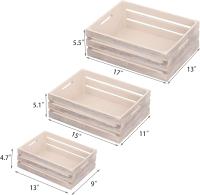 China Decorative Wooden Storage Container Boxes Set Of 3 Crates with Handles 13.25x9.5x5.5 for sale
