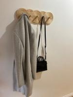 China Handcrafted Mid Century Modern Walnut Coat Rack for Coats Hats and Bags in Living Room for sale