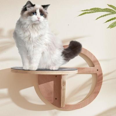 China Elegant Wine Packaging Boxes Wooden Cat Wall Steps Climbing Shelves for Excitement for sale