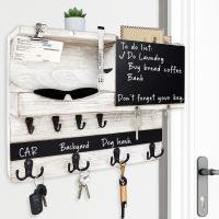 China Environmental Rustic Wall Mount Key and Mail Organizer with Chalkboard for Farmhouse Decor for sale