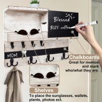China Environmental Rustic Wall Mount Key and Mail Organizer with Chalkboard for Farmhouse Decor for sale