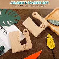 China Wood Material Kitchen Tools 2-Piece Kids Knife Set for Cooking and Cutting Veggies Fruits for sale