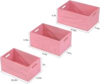 China Handcrafted Wooden Storage Set for Vegetables and Bread Fruits 3-Piece Nesting Crate for sale