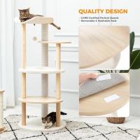 China Customized Size 51 Inches 5-Level Cat Tree Cat Tower Activity Center With Scratching Posts Beige for sale