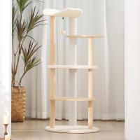 China Customized Size 51 Inches 5-Level Cat Tree Cat Tower Activity Center With Scratching Posts Beige for sale