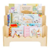 China Wooden Wall Shelf Decoration 3-Tier Montessori Bookshelf for Kids at Perfect Height for sale
