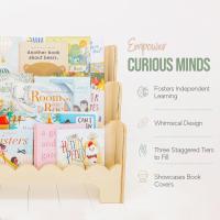 China Wooden Wall Shelf Decoration 3-Tier Montessori Bookshelf for Kids at Perfect Height for sale