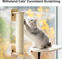 China Home Furniture Cat Climber Set Wooden Window Perch Climbing Steps and Scratching Post for sale