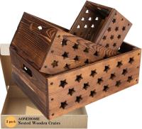 China Wooden Crate for Book Storage Customized Logo Acceptable Decorative Nesting Wooden Crates for sale