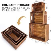 China Wooden Crate for Book Storage Customized Logo Acceptable Decorative Nesting Wooden Crates for sale