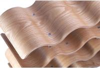 China 4 Layers Custom Solid Wood Shelf for Easy Installation of Wooden Wave Wine Bottle Storage for sale