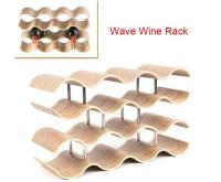 China 4 Layers Custom Solid Wood Shelf for Easy Installation of Wooden Wave Wine Bottle Storage for sale