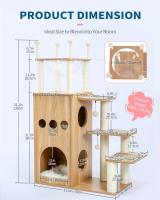 China OEM ODM Acceptable Sturdy Frisco Castle Cat Tree Tower Modern 51 Extra Tall Cat Condo for sale