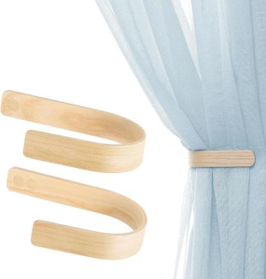 China Wooden Curtain Pullbacks Set of 2 Modern Farmhouse Design for Anniversary Occasion for sale