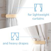 China Wooden Curtain Pullbacks Set of 2 Modern Farmhouse Design for Anniversary Occasion for sale
