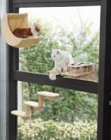 China ISO9001 2008 Certified FSCI BSCI Cat Hammock Bed Shelves Mounted With Strong Suction Cups for sale