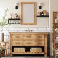 China Basins Wood Bathroom Shelves Over Toilet Wall Mounted Floating Shelves Farmhouse Shelf Toilet Paper Storage for sale