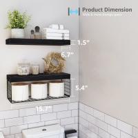 China Basins Wood Bathroom Shelves Over Toilet Wall Mounted Floating Shelves Farmhouse Shelf Toilet Paper Storage for sale