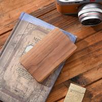 China Black Walnut Wood Square Card Case with Magnetic Closure Wooden Business Card Holder for sale