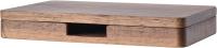 China Black Walnut Wood Square Card Case with Magnetic Closure Wooden Business Card Holder for sale