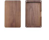 China Black Walnut Wood Square Card Case with Magnetic Closure Wooden Business Card Holder for sale