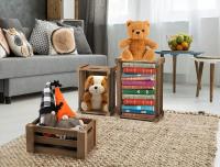 China Home Decoration Wooden Crates with Handle in Brown Gray or Custom Color for sale