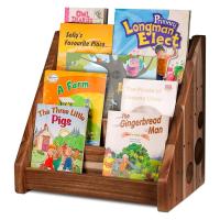 China Functional Design Montessori Display Shelf Carved Wooden Bookcase for Kid's Classroom for sale
