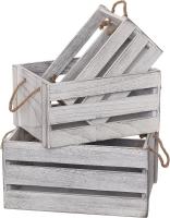 China Home Decoration Wooden Crates with Handle in Brown Gray or Custom Color for sale
