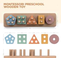 China Home Furniture Wooden Shape Sorter and Color Stacker Perfect Gift for Preschool Kids for sale