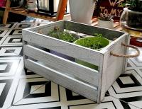 China Home Decoration Wooden Crates with Handle in Brown Gray or Custom Color for sale