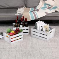 China Home Decoration Wooden Crates with Handle in Brown Gray or Custom Color for sale