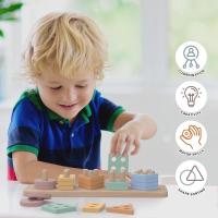 China Home Furniture Wooden Shape Sorter and Color Stacker Perfect Gift for Preschool Kids for sale