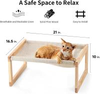 China Mail Packing Y Wooden Cat Hammock 21 X 16.5 Inch Elevated Pet Furniture Wood Color for sale