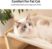 China Mail Packing Y Wooden Cat Hammock 21 X 16.5 Inch Elevated Pet Furniture Wood Color for sale